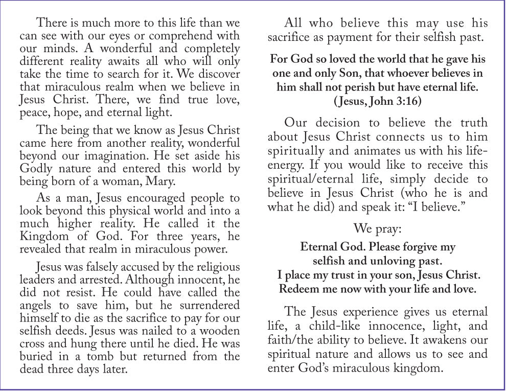 Eternal Light (250 Christian pamphlets) – Gospel-Tract.com
